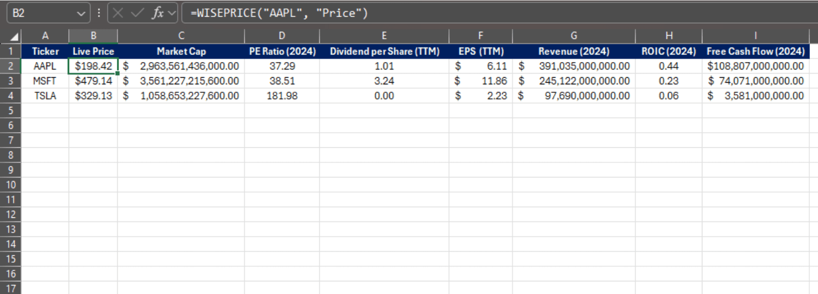 Can Excel Fetch Ticker Prices? Yes - Here’s How to Do It Instantly (2025 Guide) - Wisesheets Blog