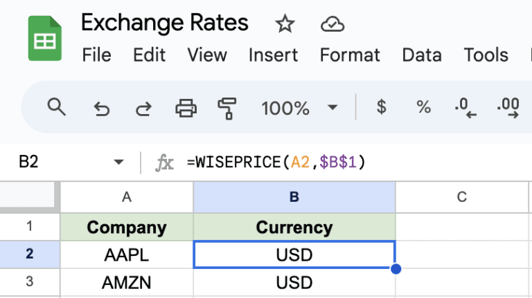 Exchange Rates in Google Sheets: A Tracking Guide - Wisesheets Blog