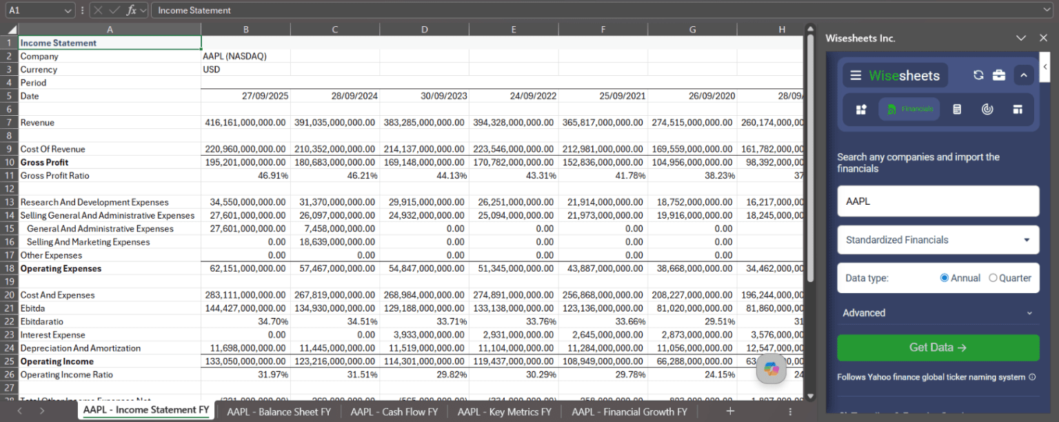 Excel Stock Data: Live & Historical Stock Data